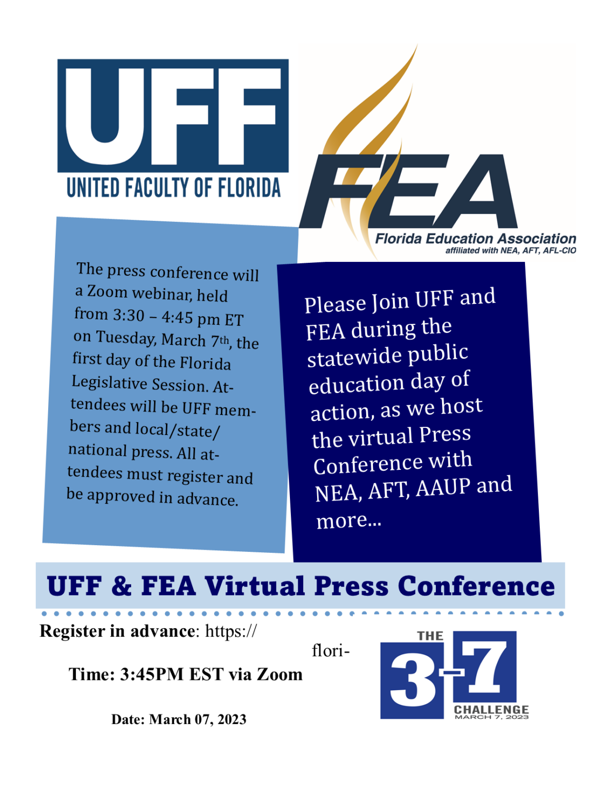Watch the UFF and FEA ‘Public Education Day of Action,’ Press ...